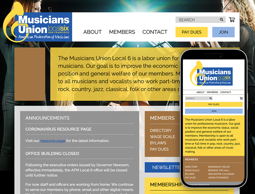 Musicians Union Local 6 - Somethumb Web Design & Development